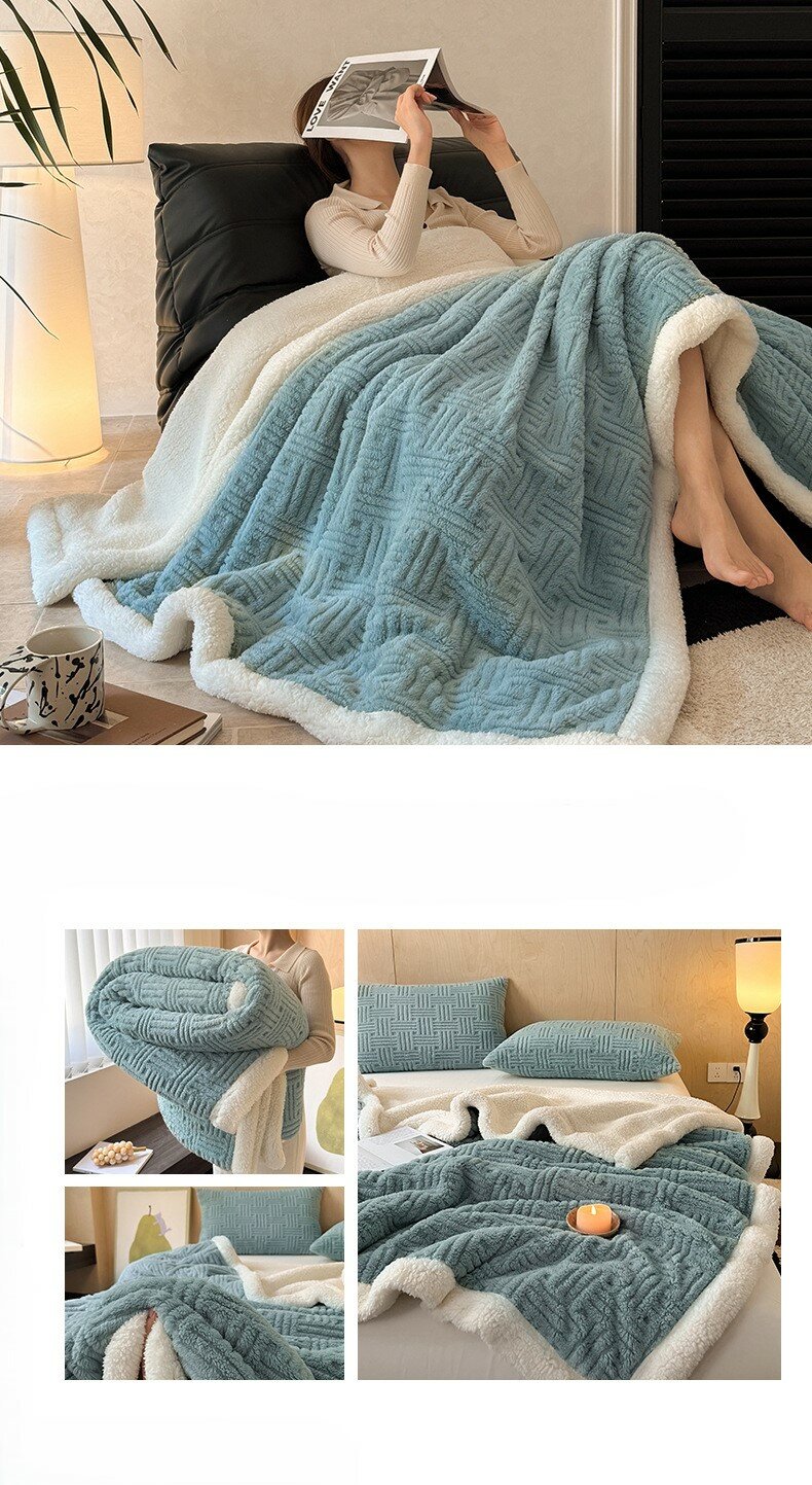 Плед бархатный, цвет синий, размер 180*200, полиэстер, хлопок