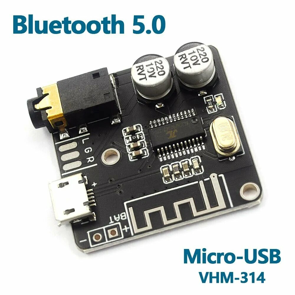Bluetooth 5.0 модуль MP3 декодирование платы аудиоприемник Micro USB интерфейс стерео выход VHM-314 (1 шт.)