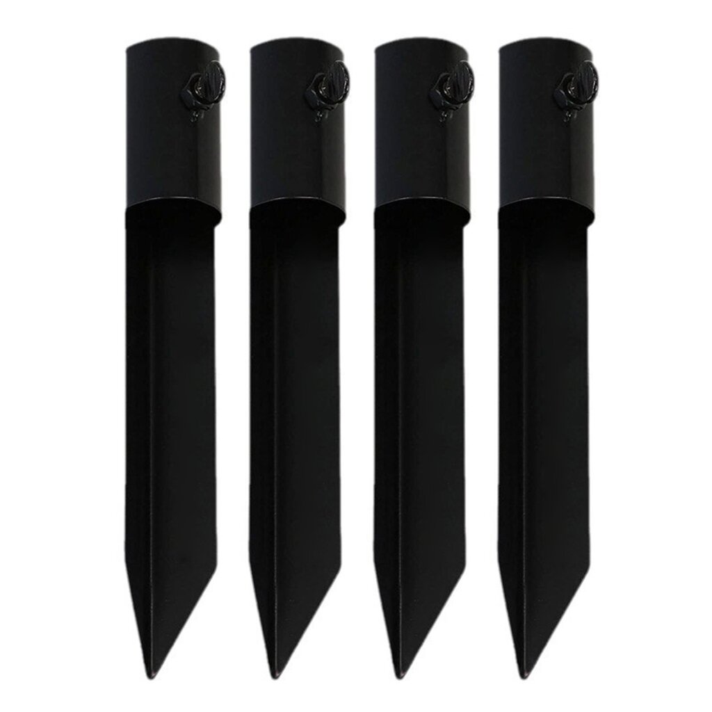 Комплект из 4 стальных кольев для факелов, Сверхпрочных садовых кольев, простых в использовании для факелов, отдельно стоящих столбов и солнечного освещения