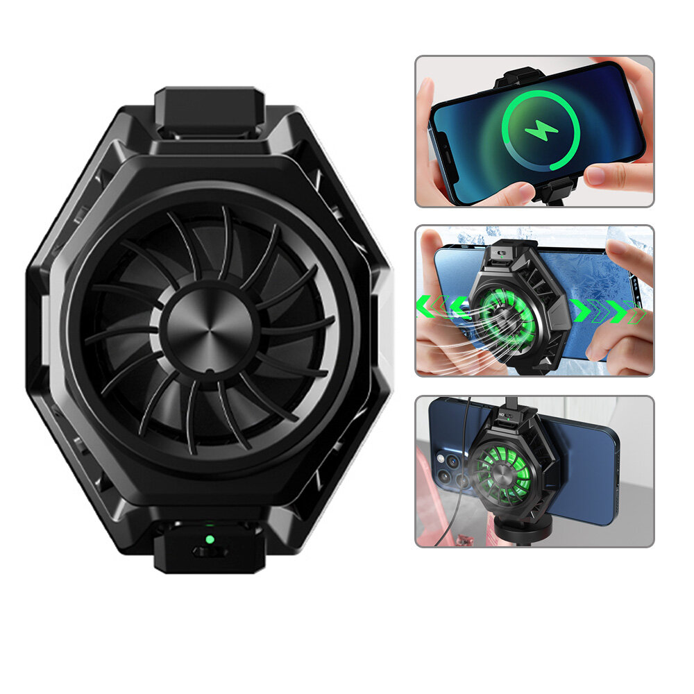 Беспроводной зарядный охлаждающий бек-клип радиатор для мобильных телефонов портативный вентилятор радиатор быстрый беспроводной зарядник модель BR20PRO интерфейс Type-c размер 87.98мм*67.33мм*37.75мм входящий ток DC 9V/2.5A модели до 7 дюймов в комплект