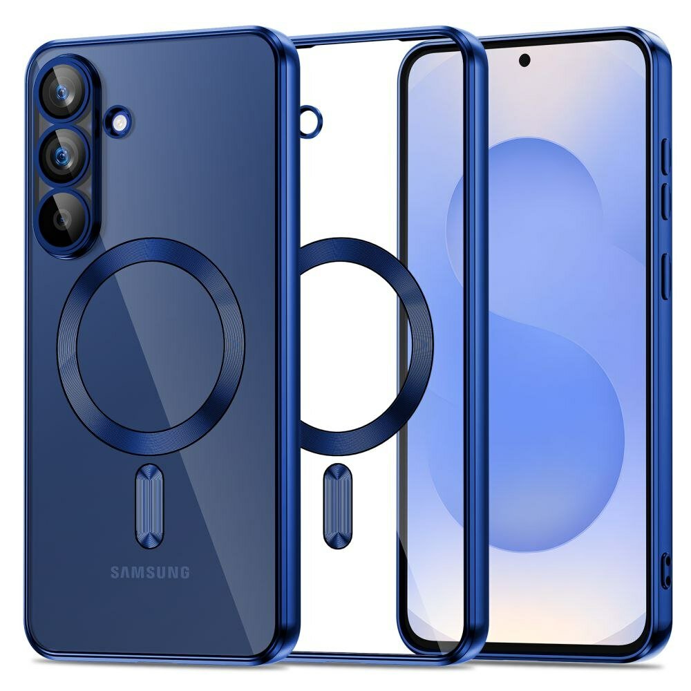 Чехол, для Samsung S25 FE, противоударный, с беспроводной зарядкой, синий
