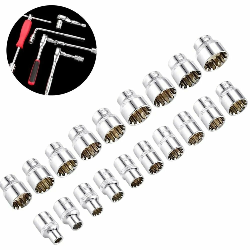 Для трещоточного ключа с насадками 6-24 мм из хромованадиевой стали