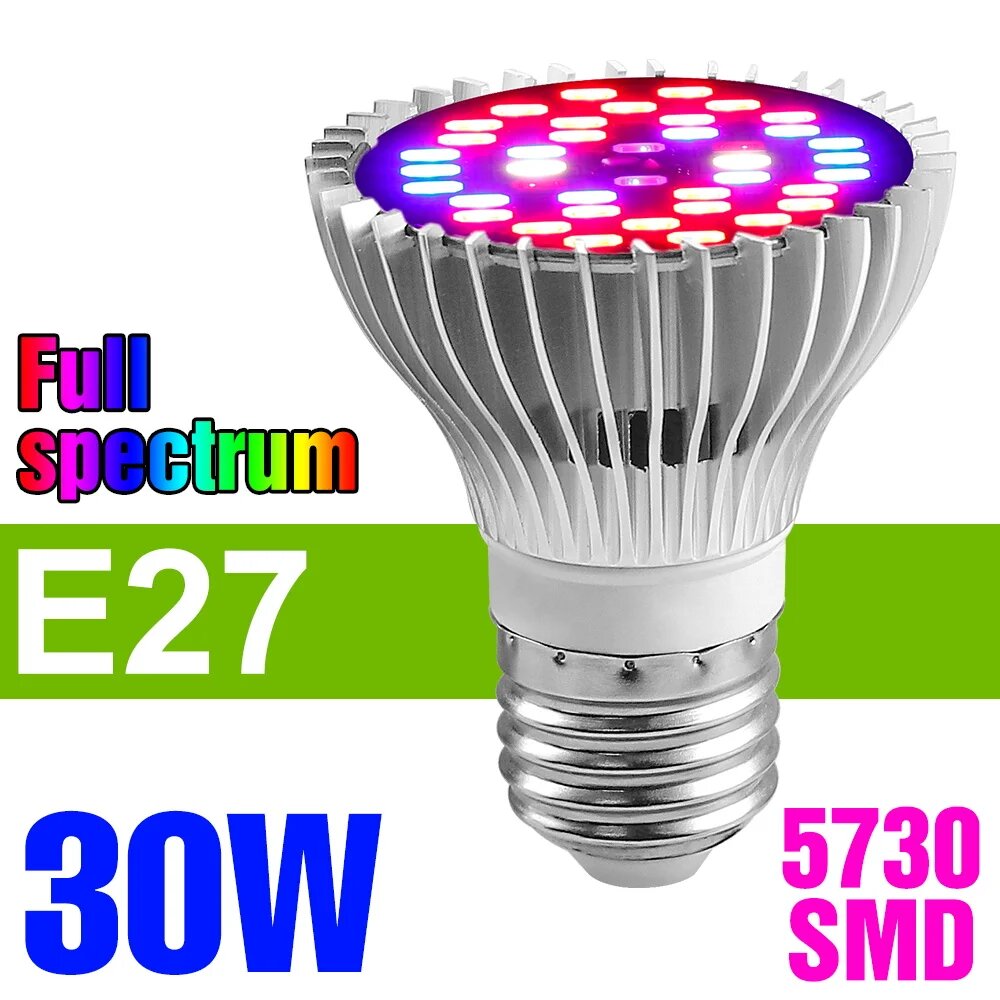 CanLing светодиодная лампа для растений 150 Вт полный спектр E27 30W