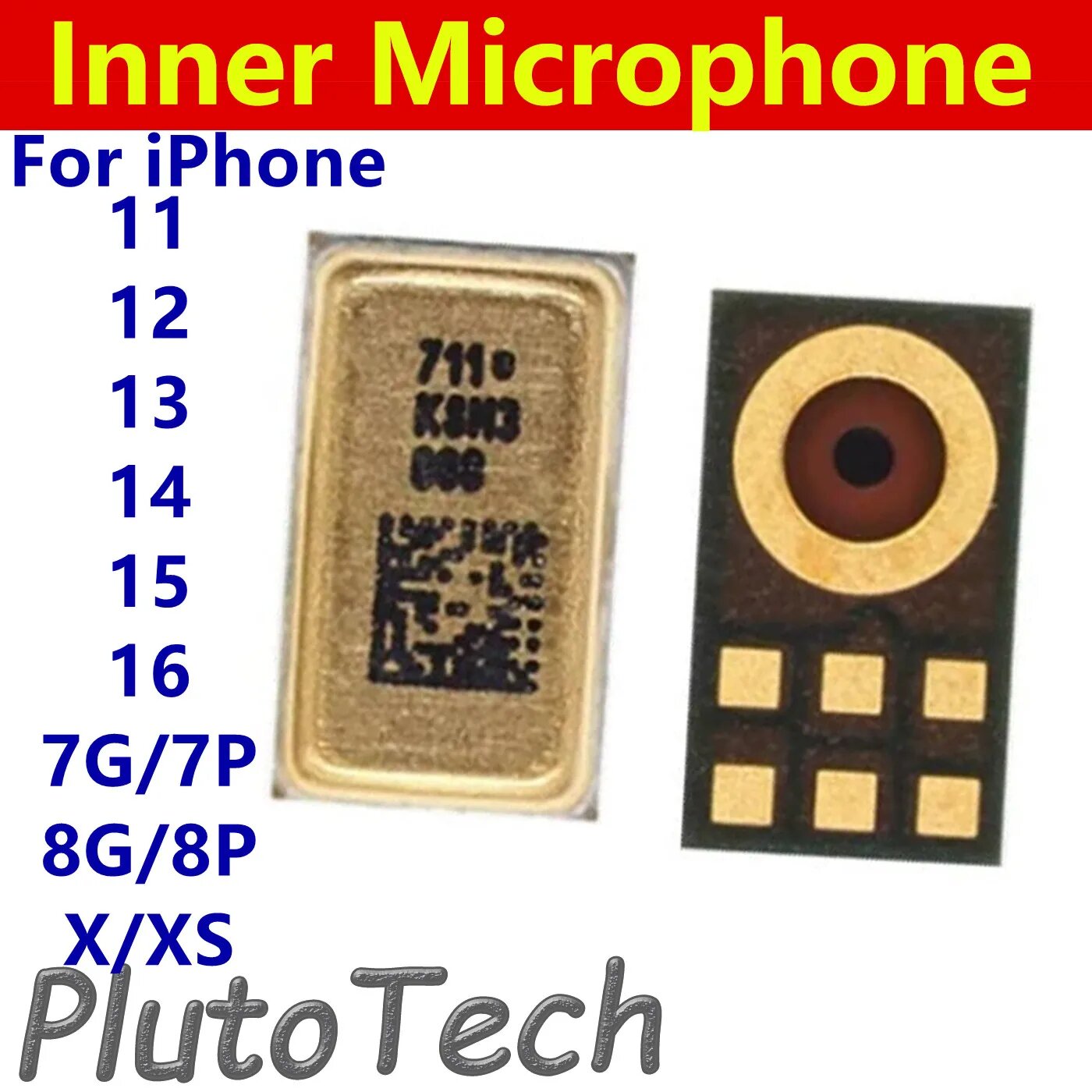 5/50 шт. внутренний микрофон для iPhone 11 12 13 14 15 16 17 Pro Max X XS XR 7 8 Plus, детали для фиксации чипа на гибком кабеле 20PCS Microphone