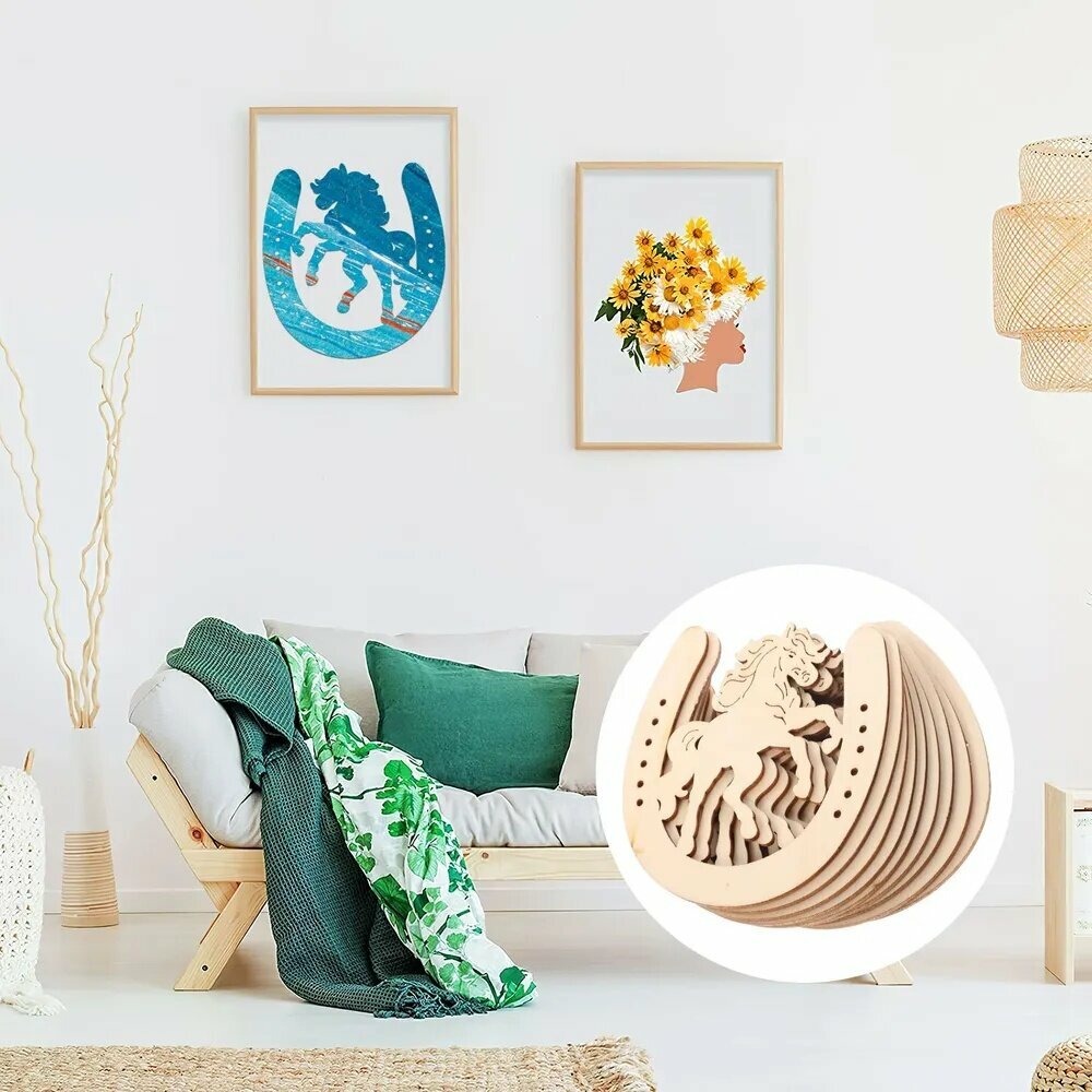 48 Штук Деревянных Заготовок, Для Diy, Лошадиной Подковы, Из Дерева