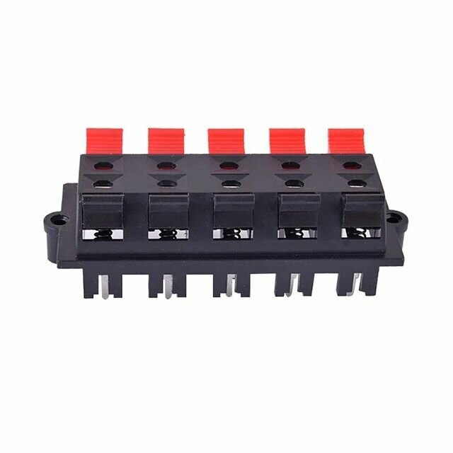 Разъем терминал аудио квадратный 70х30 мм для корпуса сабвуфера, колонки, акустики 10 контактов