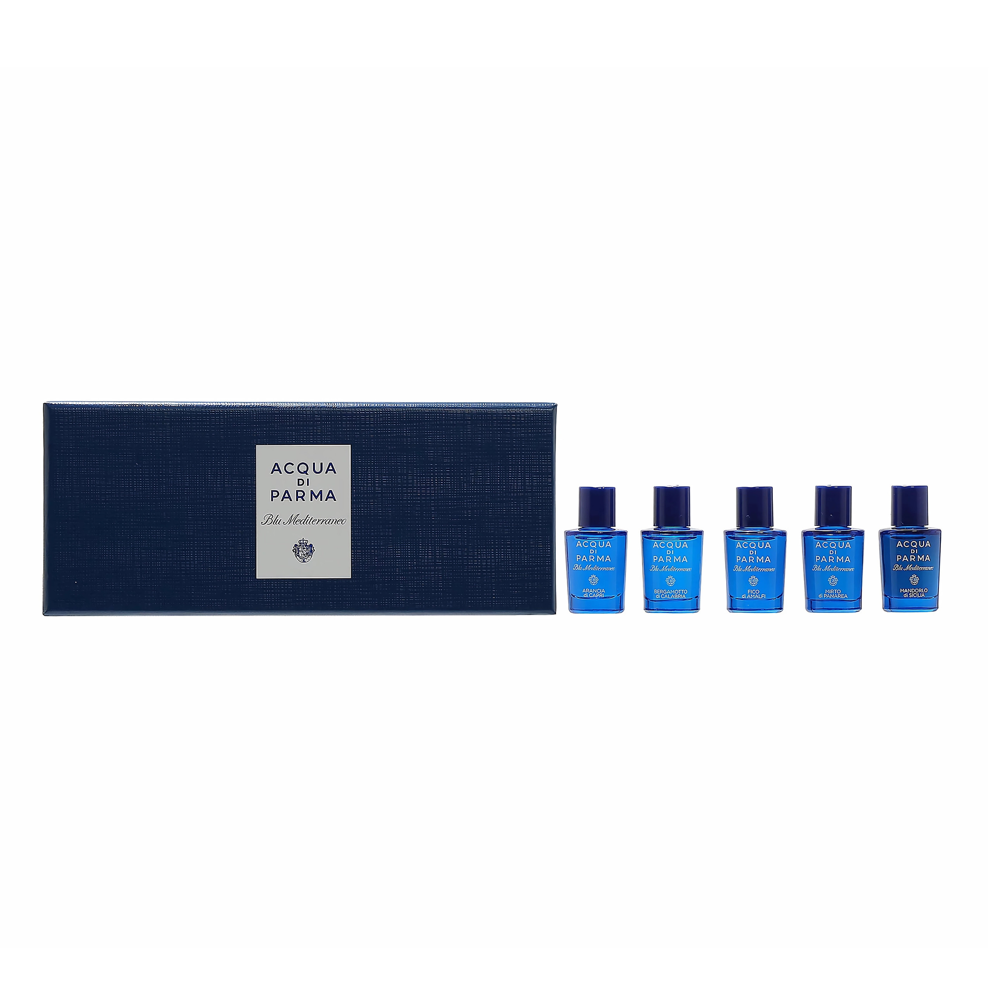Туалетная вода Acqua Di Parma Blu Mediterraneo Mini Set (Arancia + Calabria + Amalfi + Mirto Di Panarea + Mandorlo Di Sicilia) унисекс 5 X 5 мл