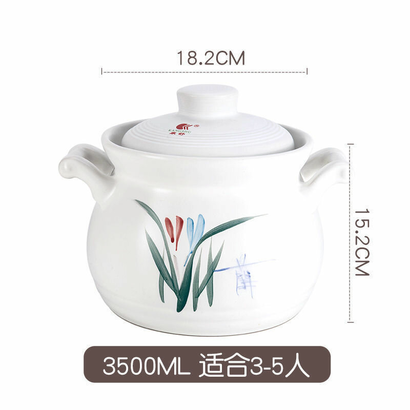 Керамический горшок Kangshu для супа, тушеного мяса, фарфоровый горшок, большой емкости, устойчивый к высоким температурам, для открытого огня, прямого горения газа, каша в глиняном горшке