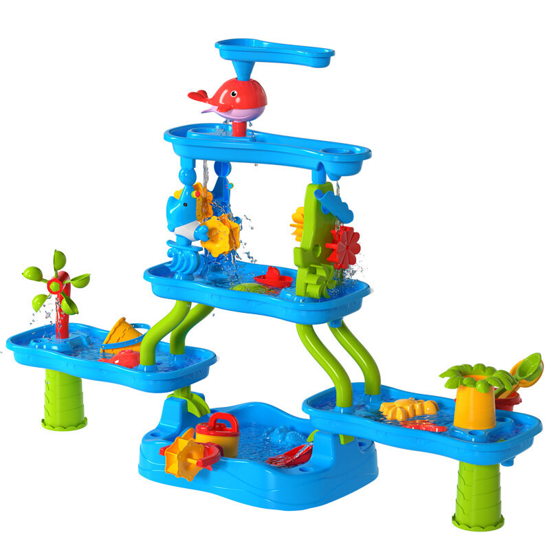Детский водяной занавес, водопад, игровой стол, водный бассейн, песочный стол, многофункциональная пляжная игрушка для дома и улицы, ручная тележка, самосвал