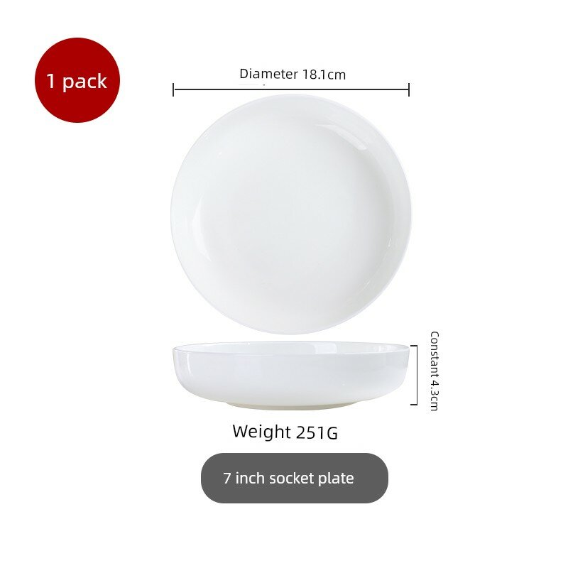 Набор глубоких тарелок из костяного фарфора для дома, креативные керамические тарелки, белые керамические обеденные