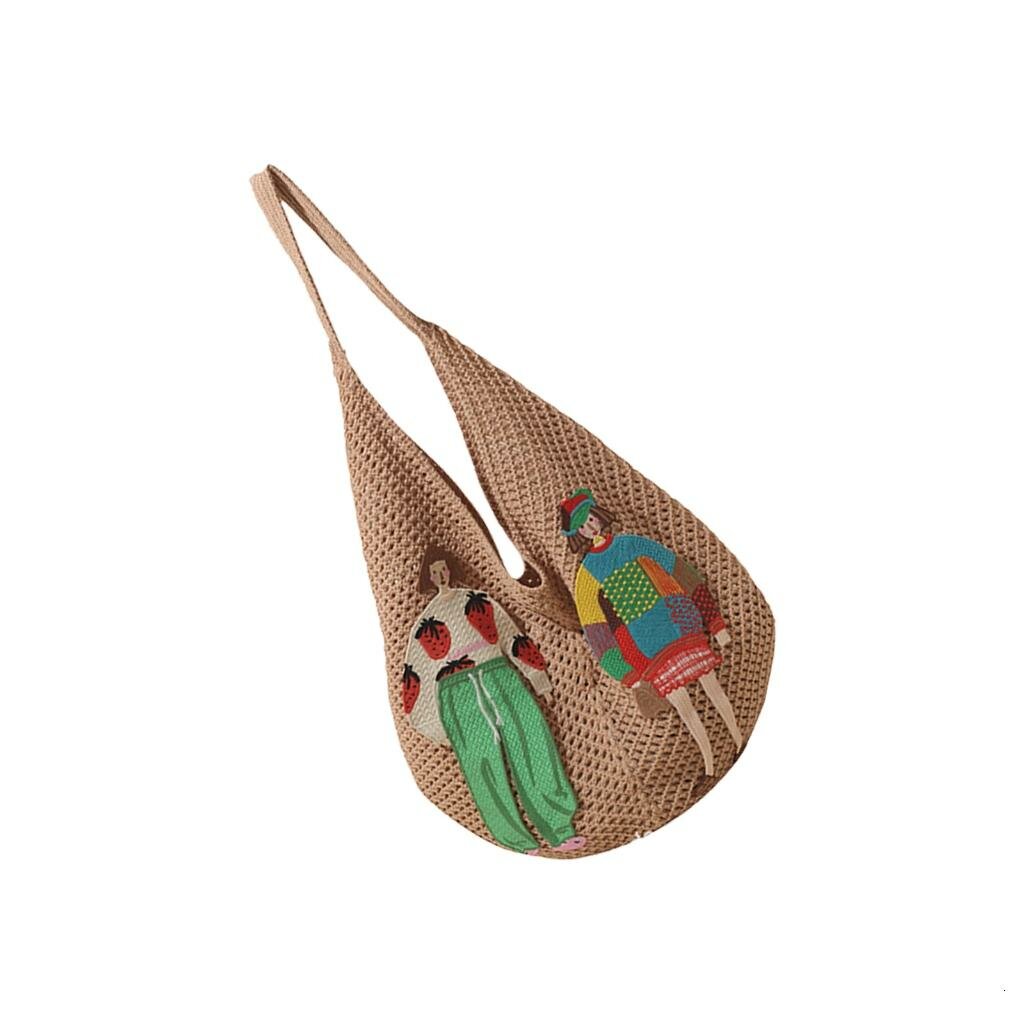 Корейская версия вязаной повседневной сумки через плечо в стиле кэжуал-хаки