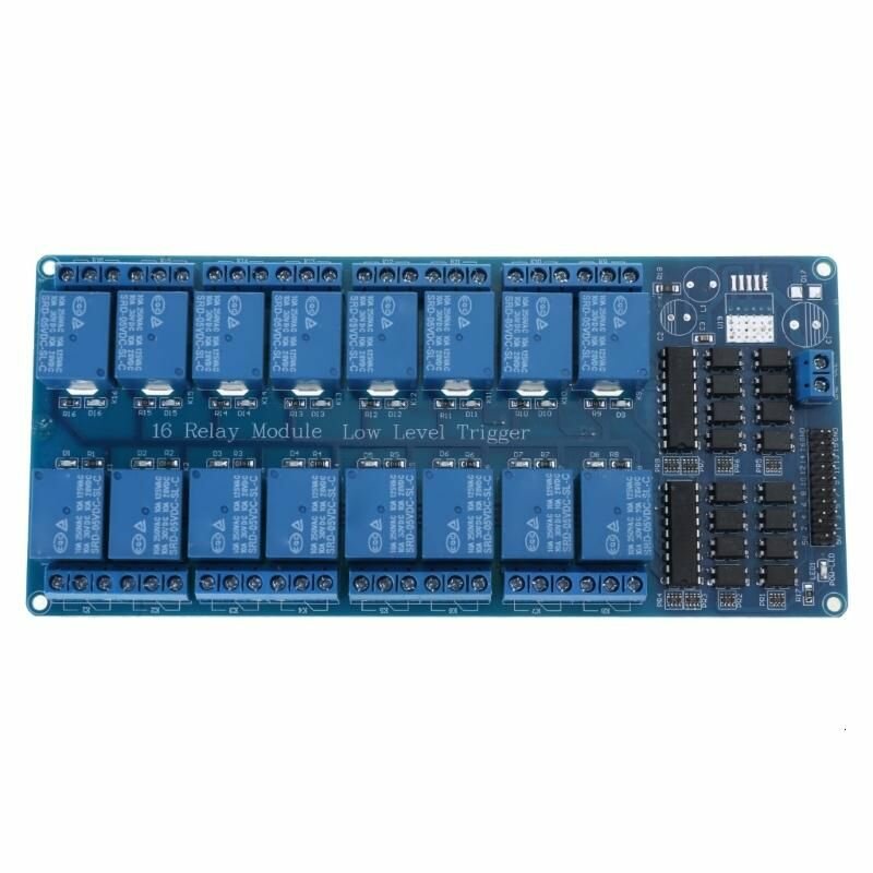 16-канальный модуль реле 5V/12V/24V для микроконтроллеров, - 5V