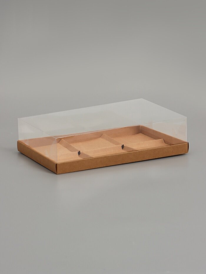 Коробка для муссовых пирожных 6 штук, 26×17×6 см, крафт