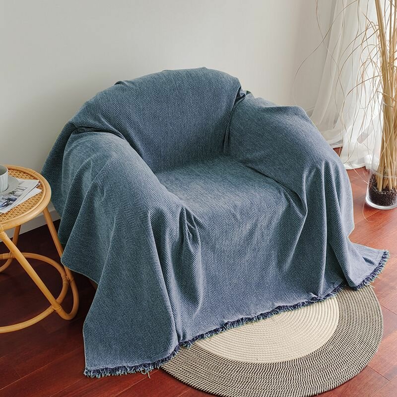 Чехол для дивана из шенилла в елочку, полное покрытие, стиль Ins, одеяло для дивана, устойчивое к царапинам кошек, чехол для дивана интернет-знаменитости, подушка