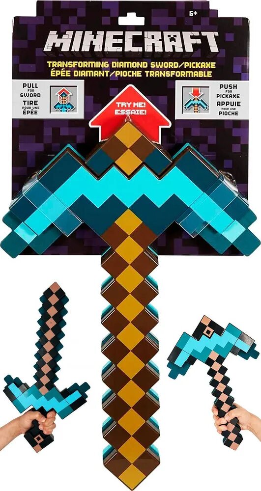 Кирка-меч трансформер Майнкрафт 2 в 1 - Оружие из Minecraft