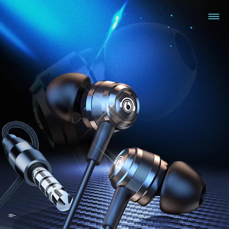 Проводные наушники J109 металлические Hi-Fi, 3.5mm plug