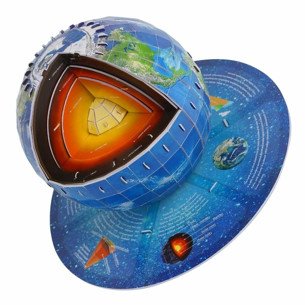 Сборная модель структуры Земли из бумаги, учебное пособие по географии для занятий в классе