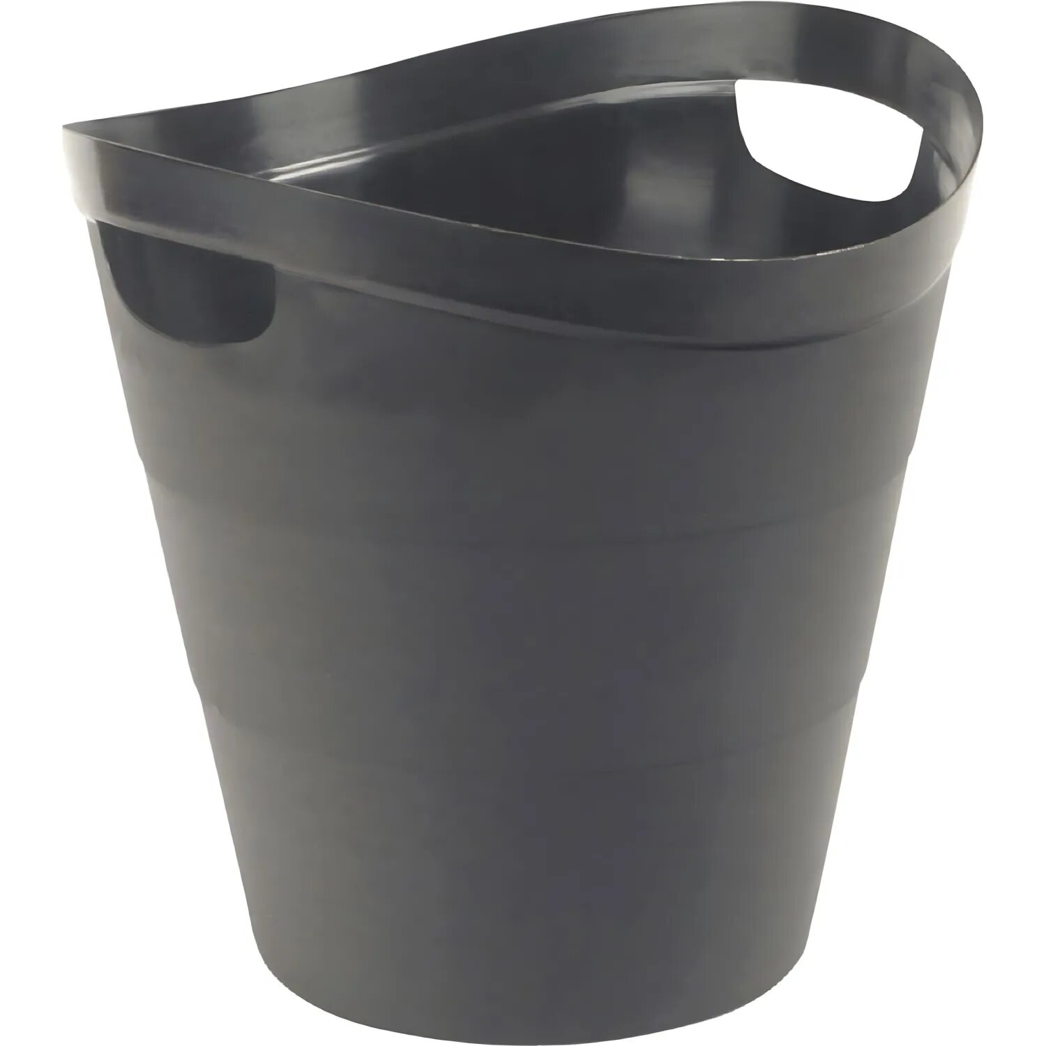 Корзина для мусора офисная 12л пластик, черная с ручками Uniplast КХУ-10