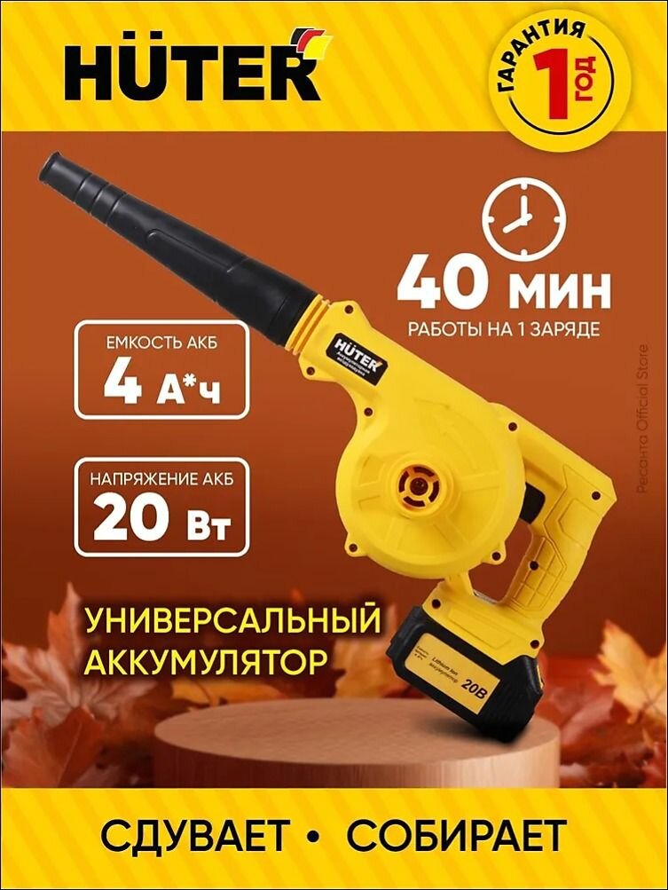 Мощная Воздуходувка аккумуляторная - в комплекте с 1 АКБ и Зарядное устройство; обдув и всасывание - CB-3000Li EA+