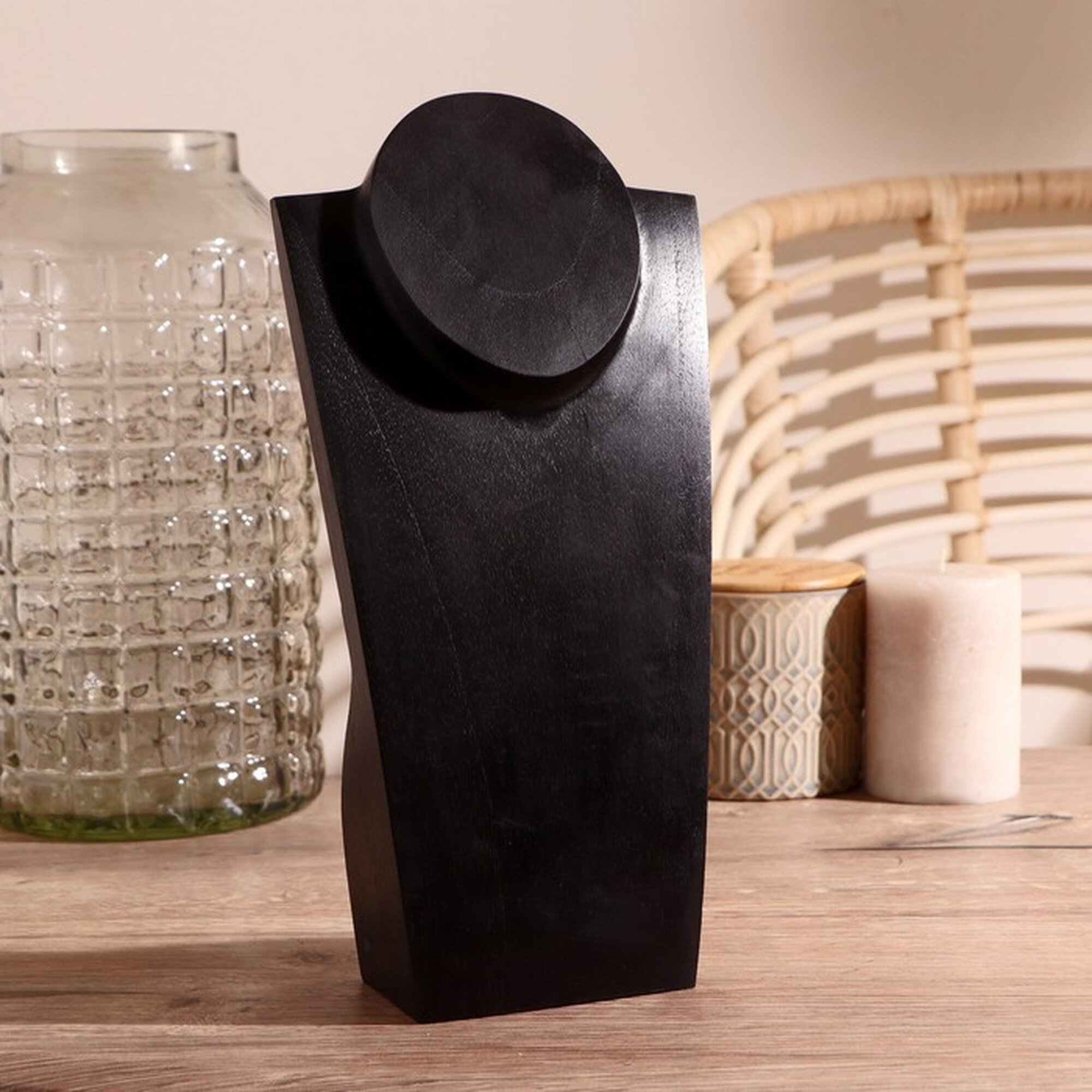 Подставка для украшений Сима-ленд «Фенни», дерево, 15x5.5x30 см, черная