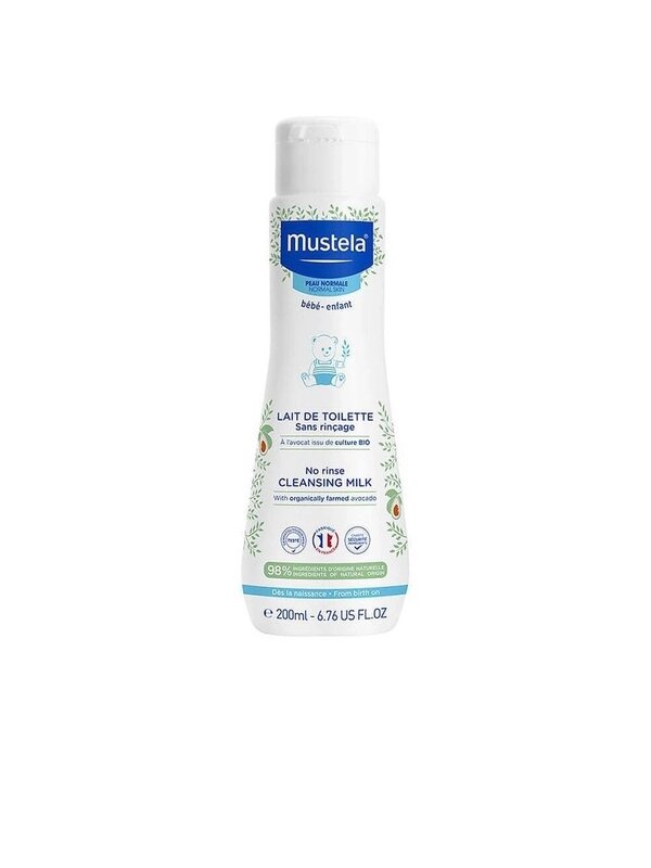 Mustela Очищающее молочко No Rinse Cleansing Milk with Organic Avocado Bebe, 200 мл
