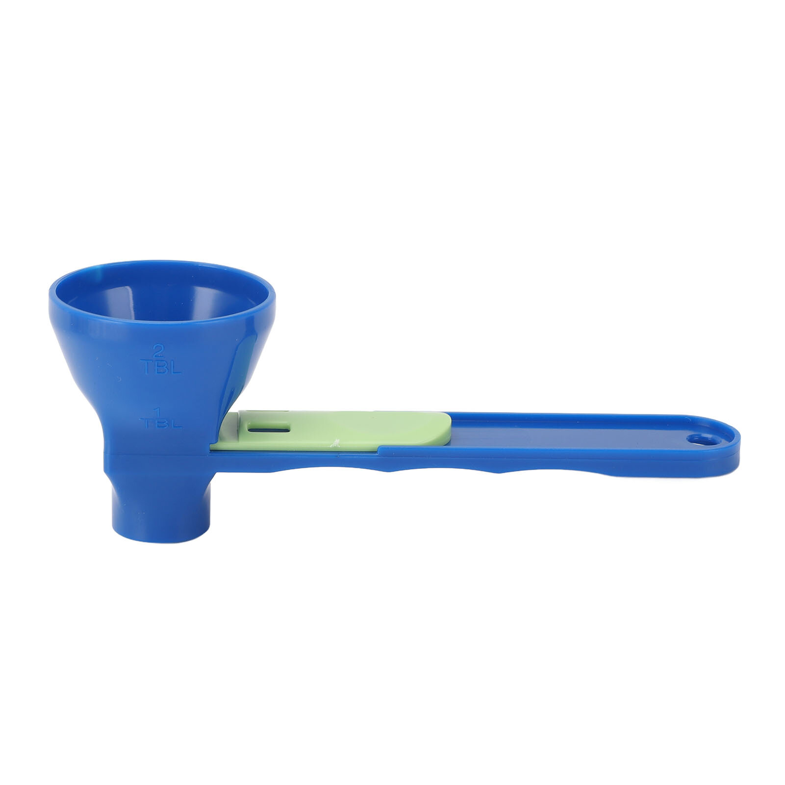 Ложка-воронка с выдвижным механизмом, предотвращающая проливание и загрязнение, кухонная мерная ложка для сахара, соли и кофейного порошка, синяя.