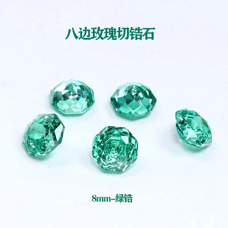 Зеленый цирконий Millenium Rose Cut Zirconia 8 мм 1 шт.