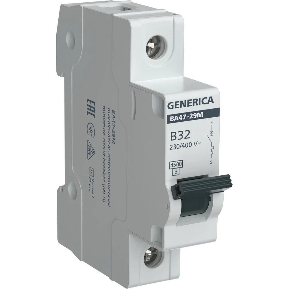 Автоматический выключатель GENERICA ВА47-29М 1p 32а 4,5кА b MVA21-1-032-B-G