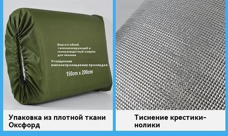 Пол для палатки алюминиевая пленка Размер: 150*200 см Толщина 7 мм — фото 1