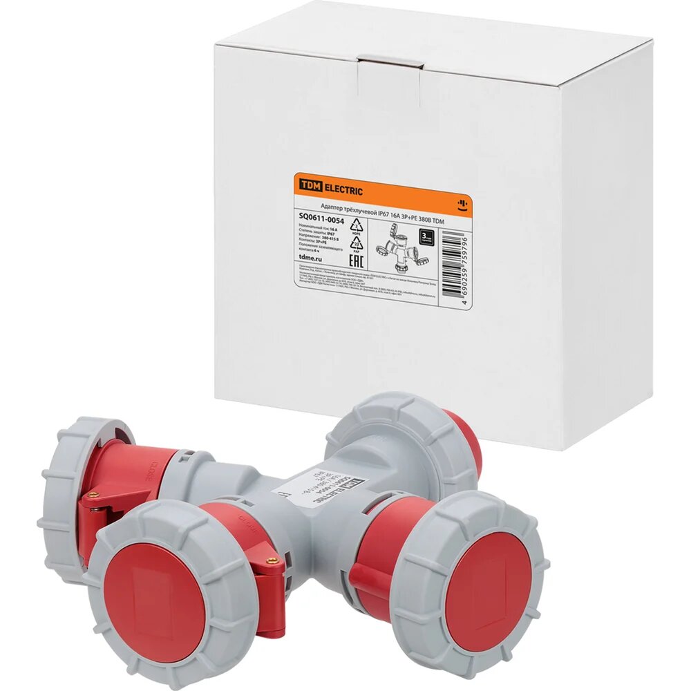 TDM ELECTRIC Адаптер трёхлучевой IP67 16А 3Р+PЕ 380В TDM SQ0611-0054