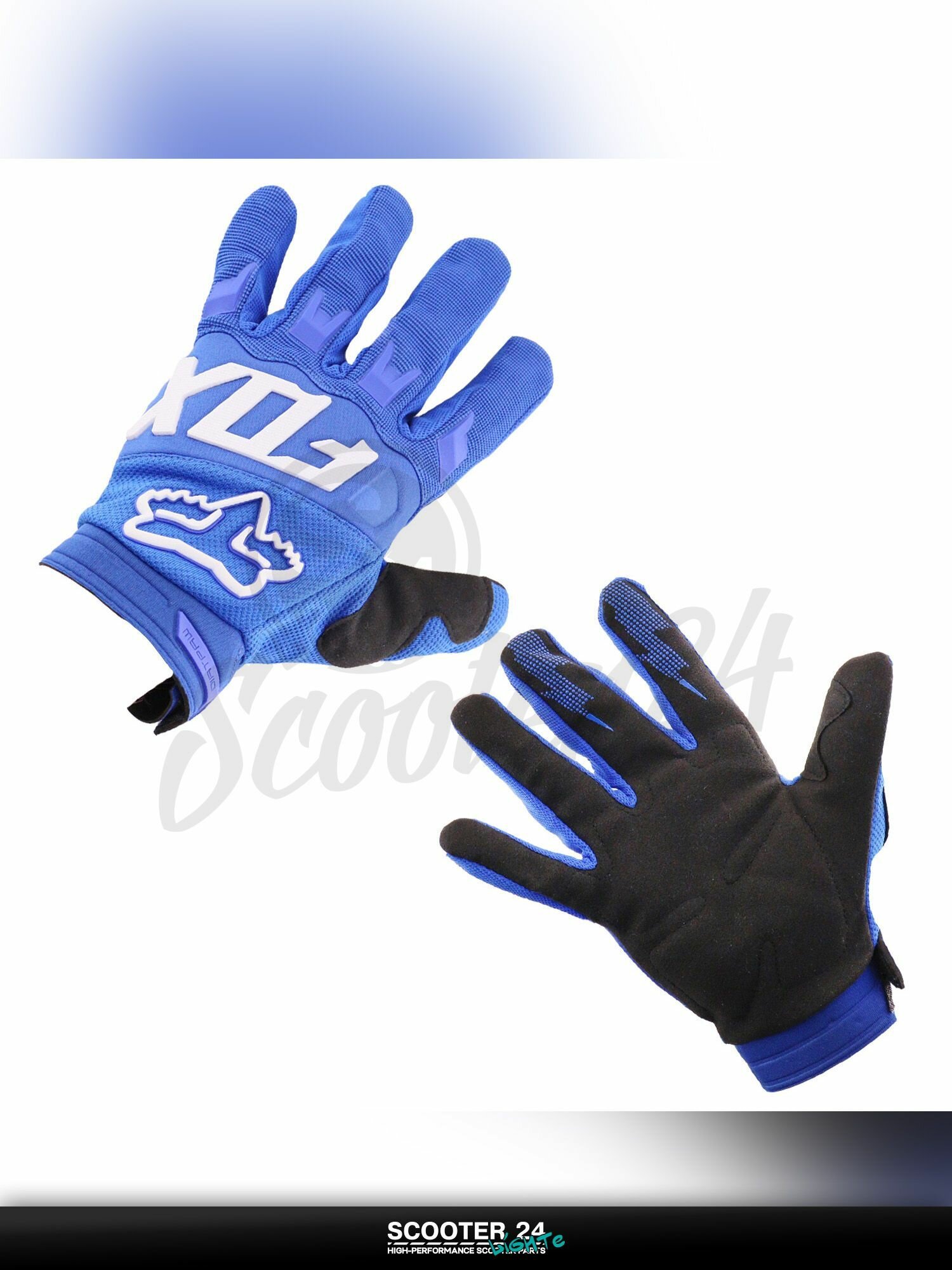 Перчатки мото универсальные, эндуро / питбайк "FOX" (mod:033, size: L, Синий) "DIRTPAW"