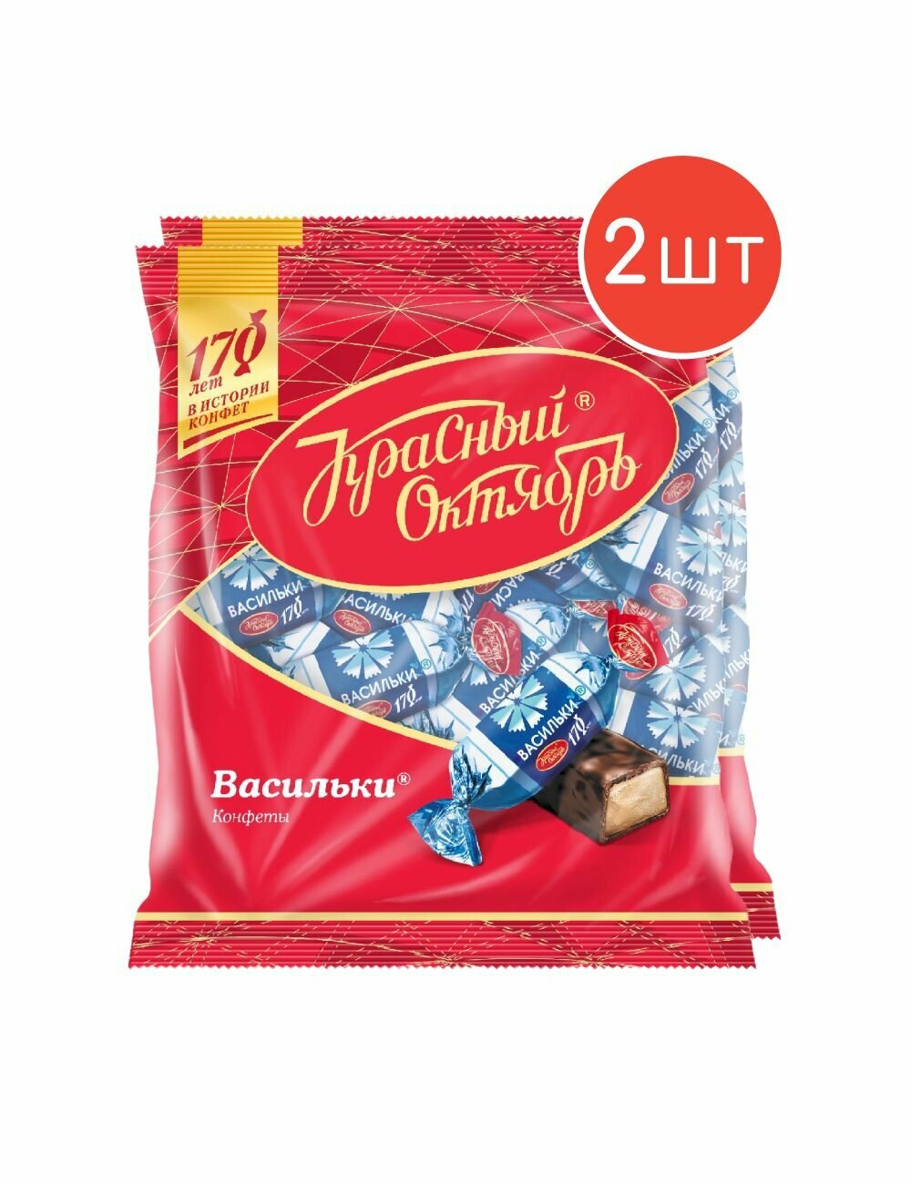 Конфеты шоколадные Красный Октябрь Васильки 250г 2шт