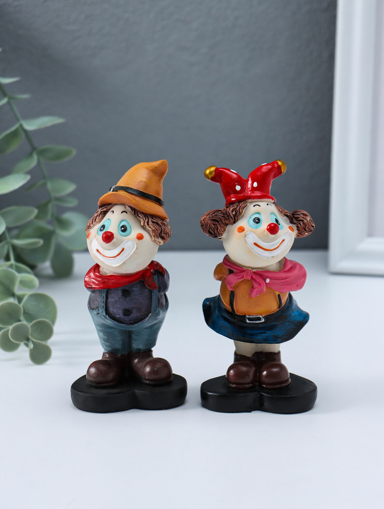 Набор фигурок полистоун "Клоуны - признание в любви", 2 шт, 5.2x5x11.5 см