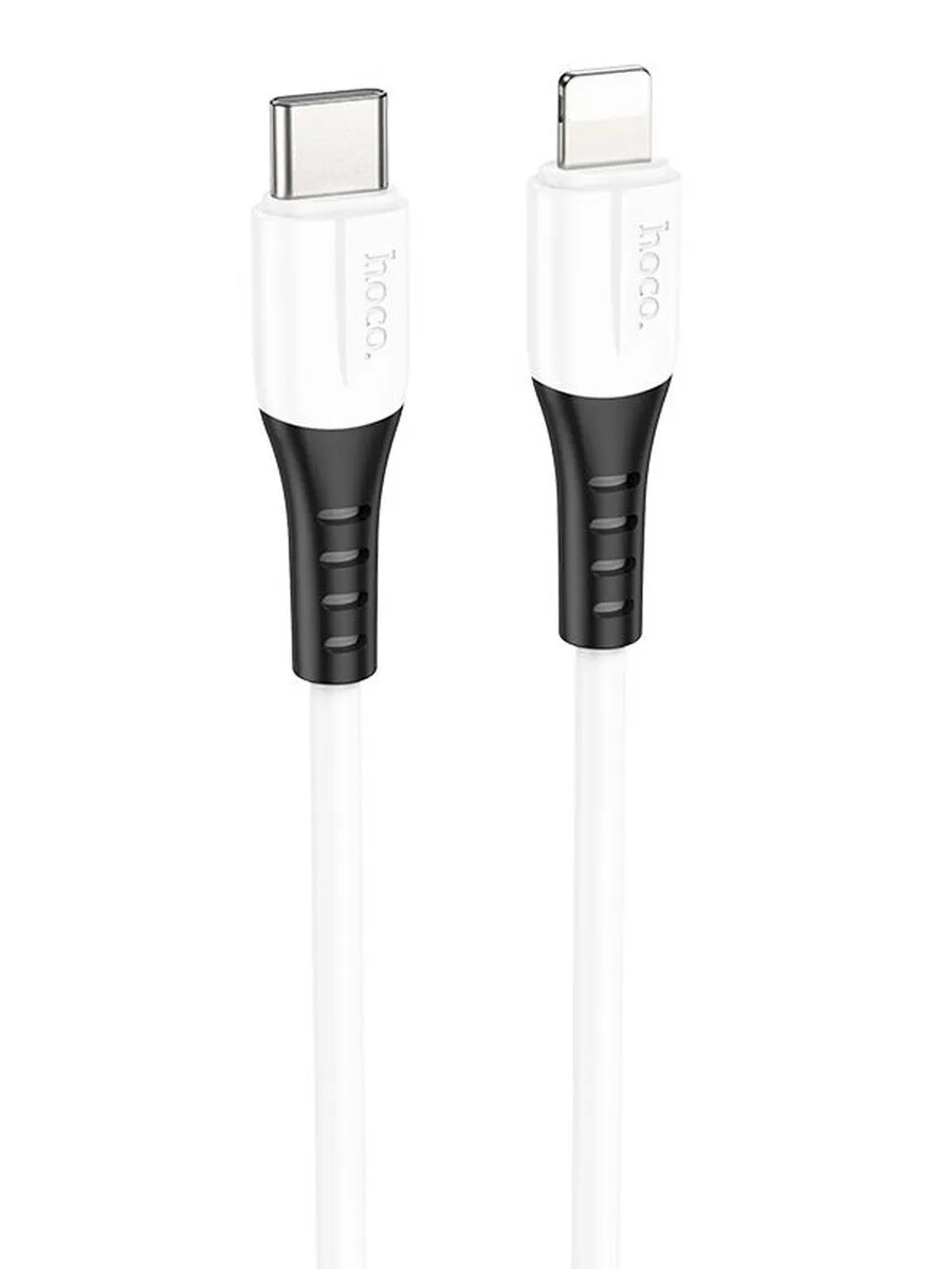Кабель Hoco X82 Type-C to Lightning силиконовый, PD, 3А, 1 метр, белый (для iPhone 14, 13, 12, 11 и ранее)