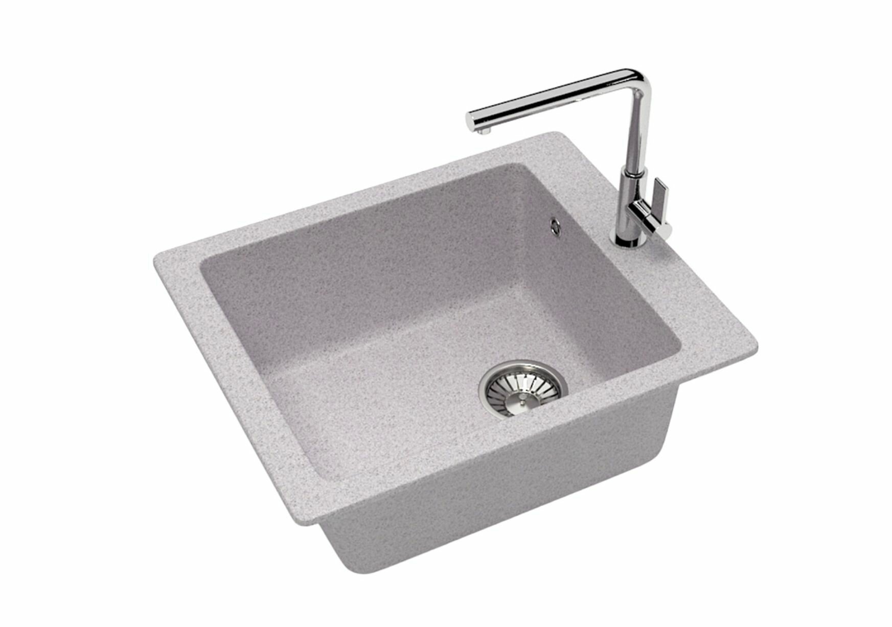 Мойка врезная кварцевая Glanz J8 42.5х50 см, светло-серый