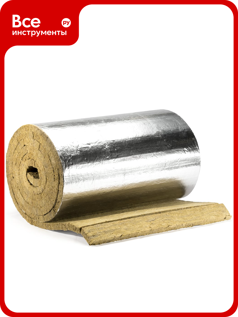 Ламельный мат фольгированный XOTPIPE LM-50 Alu 10000x1200x20мм, поставляется кратно рулону, в рулоне 12 м2 VILM050ALS10000-1200-20