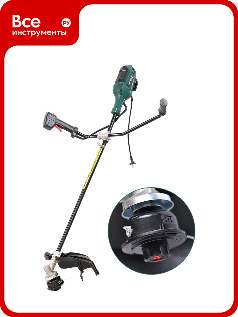 Электрический триммер FAVOURITE GT 2500 с верхним расположением двигателя, U‑образной ручкой и щеточным мотором