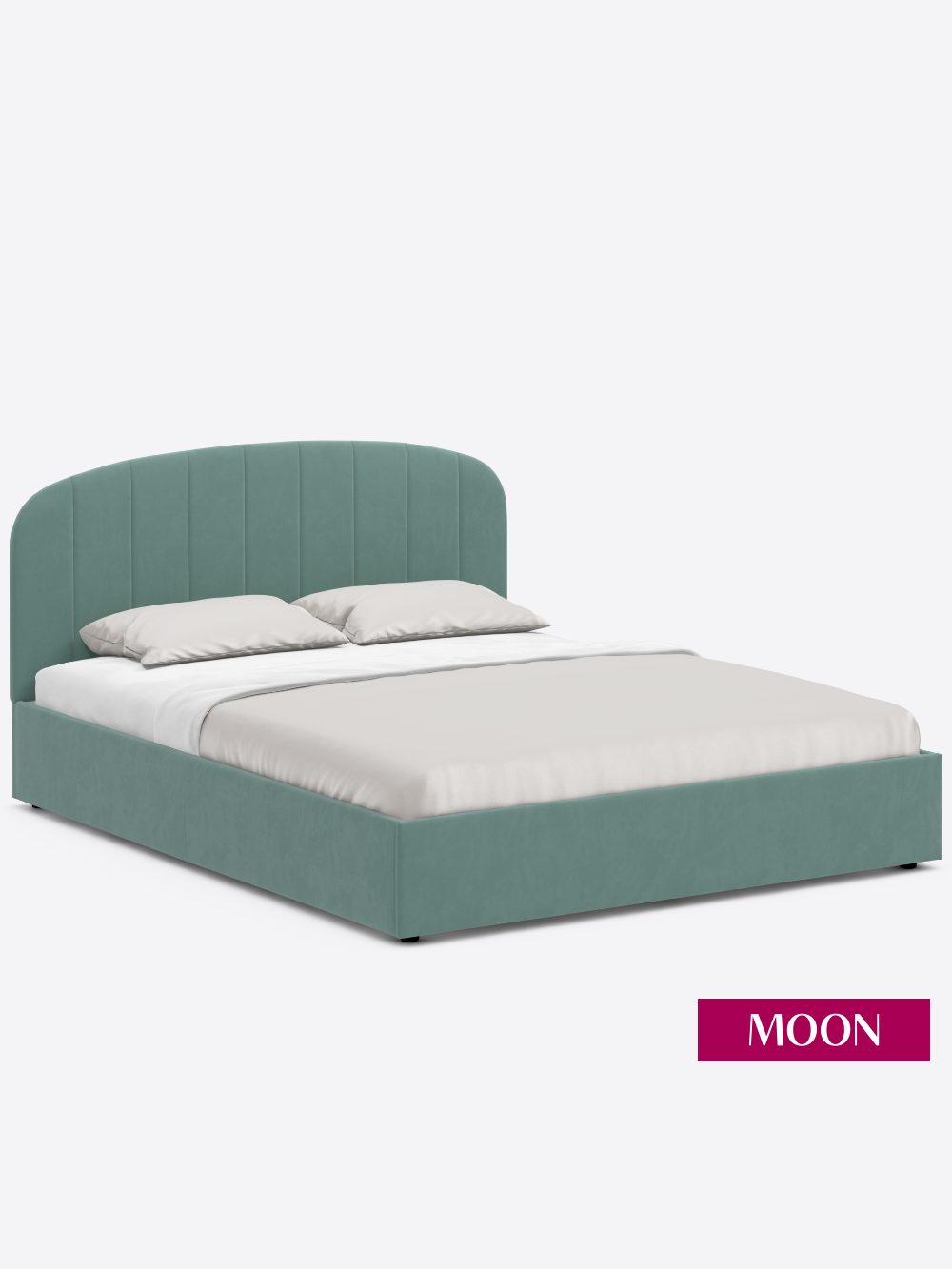 Кровать односпальная с подъемным механизмом, MOON FAMILY 1262, размер 120х200 см, велюр светло-зеленый. Ортопедическое основание в комплекте