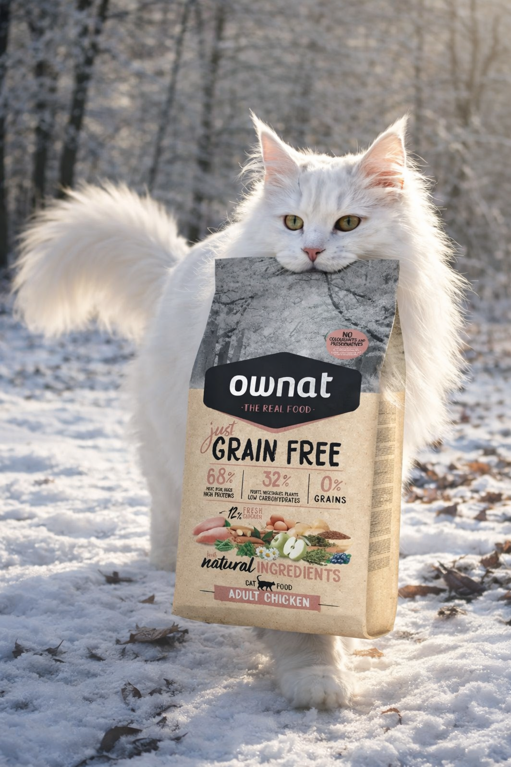 Ownat Adult Chicken Корм сухой беззерновой для кошек, с курицей, 1 кг