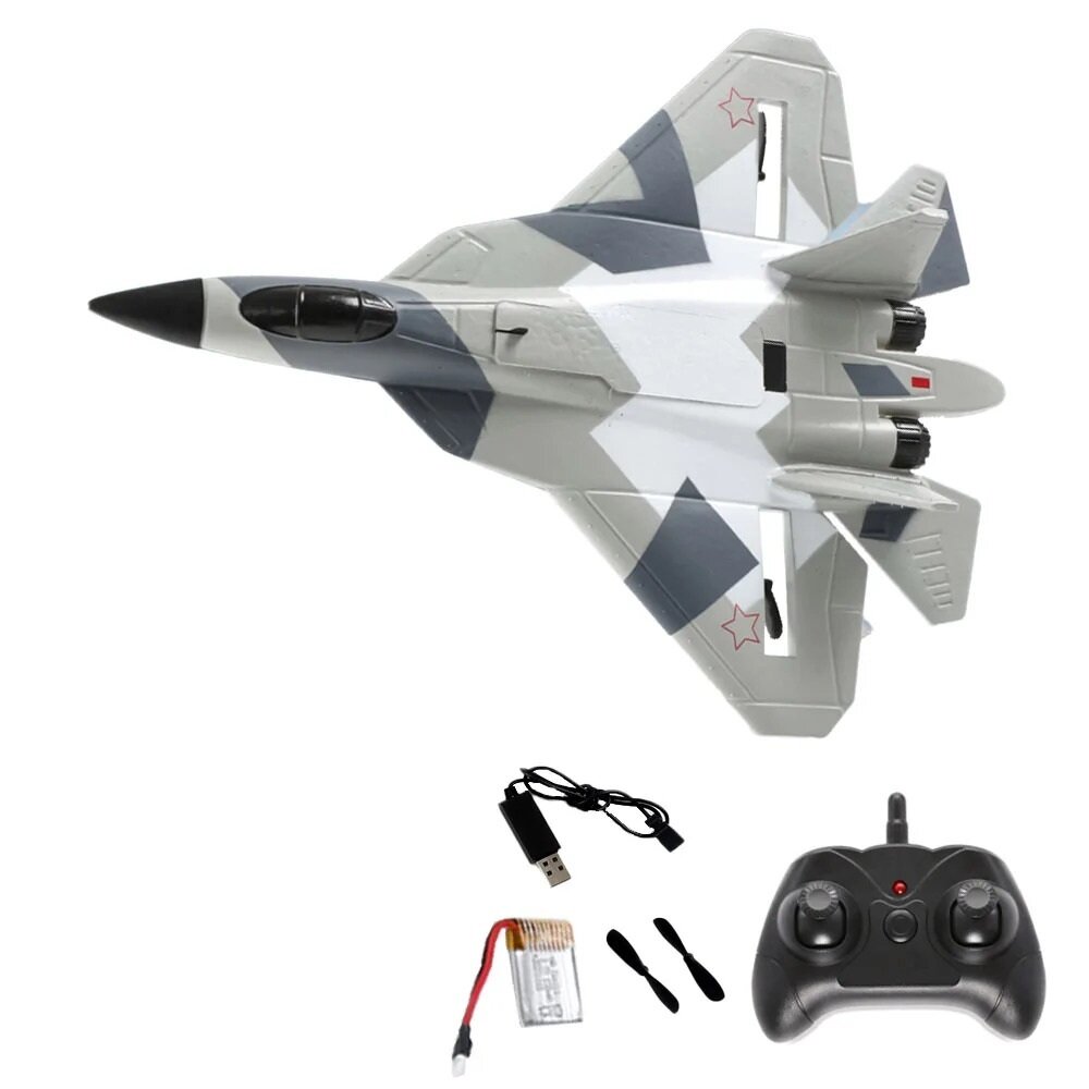 Су 57 Самолет RC 2,4G Самолет с дистанционным управлением Электрический самолет из пенопласта EPP FX657 Радиоуправляемый истребитель с фиксированным крылом Ручной метательный планер Игрушки