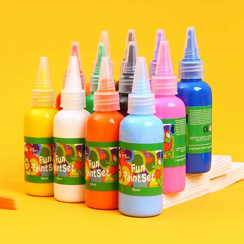 Набор детских смываемых красок для рисования пальчиками, 12 цветов, 30 мл, для детского сада, для творчества, граффити,