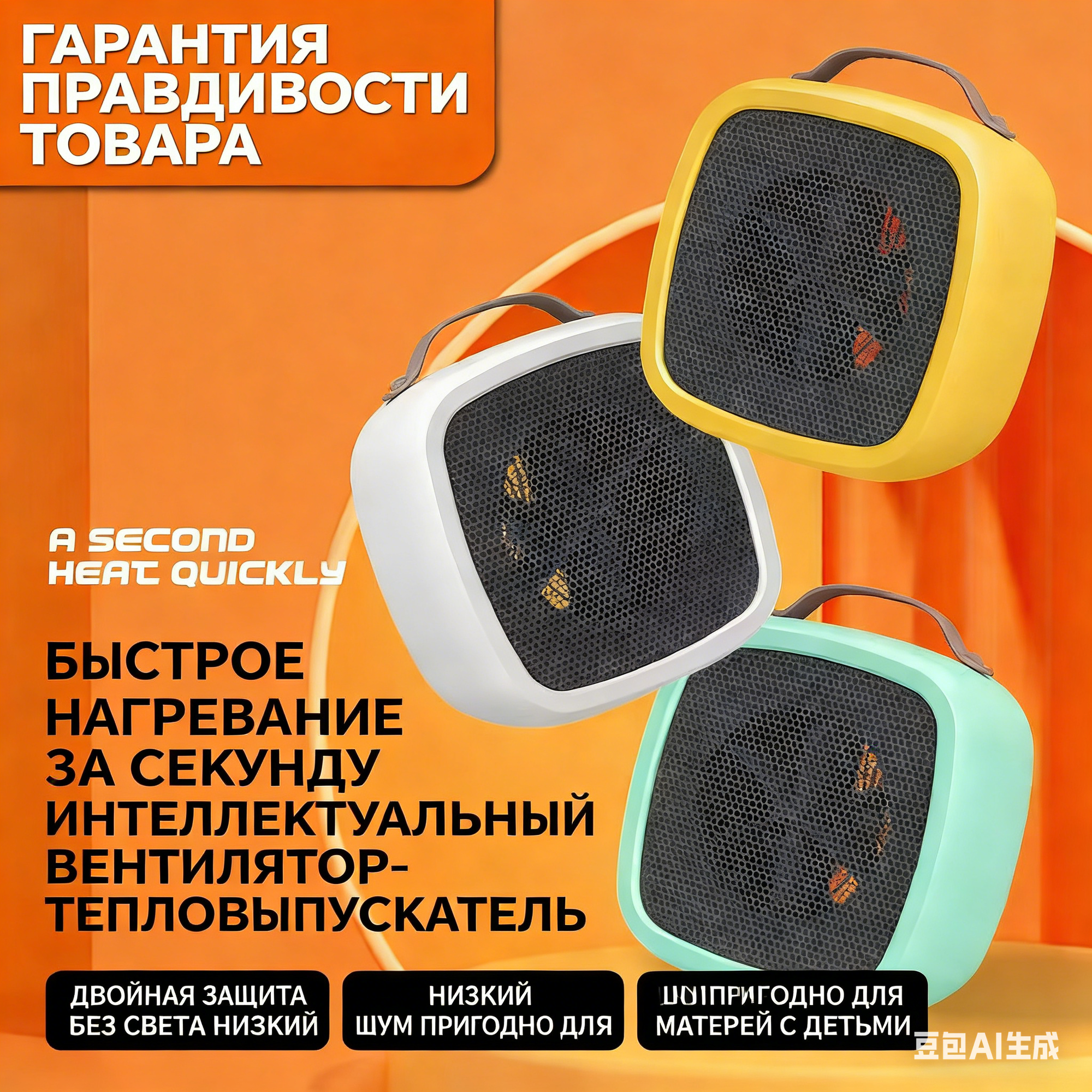 Обогреватель для дома портативный, тепловентилятор напольный