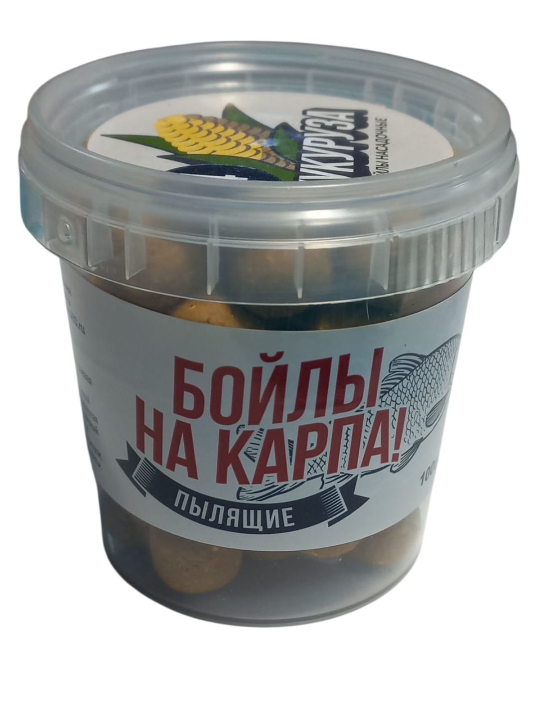 Бойлы пылящие на карпа! 100гр (в банке) d-14мм "кукуруза"