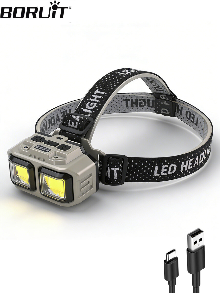 Налобный фонарь BORUiT с интеллектуальным датчиком