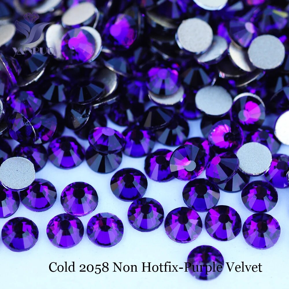 Кристаллы для ногтей YANRUO фиолетовые SS30 288Pcs