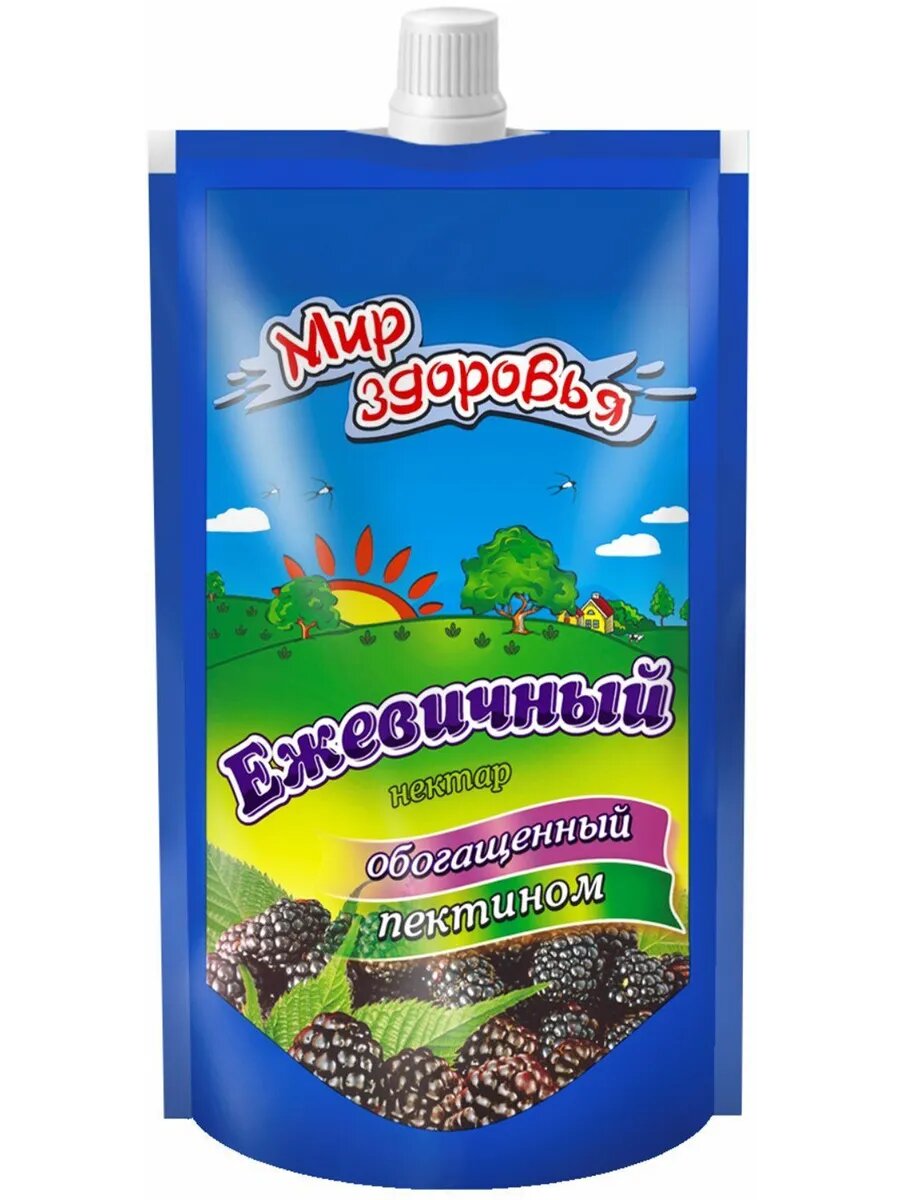 Нектар Ежевичный с пектином на сахаре Мир здоровья 200мл