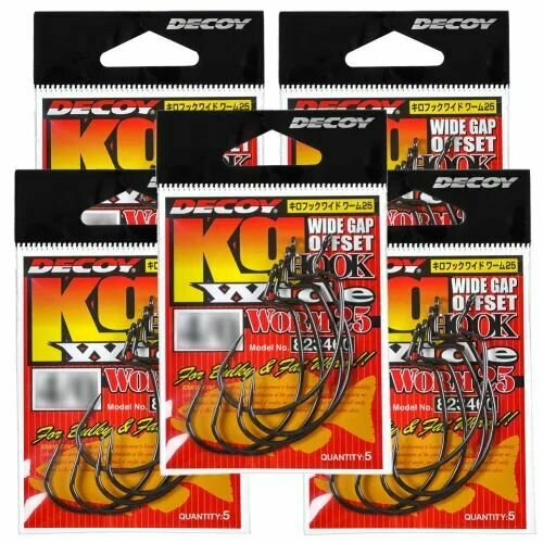 Крючки Decoy Worm 25 #3/0 30шт. (5уп. по 6шт.)