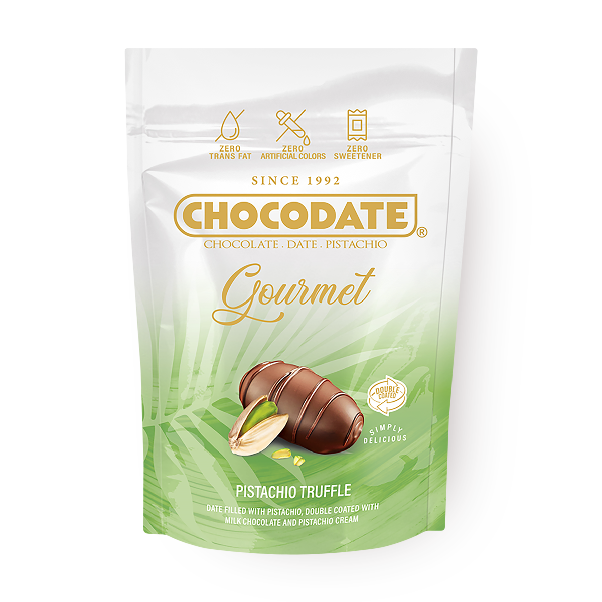 Финики Chocodate Gourmet с фисташкой и фисташковым кремом в молочном шоколаде