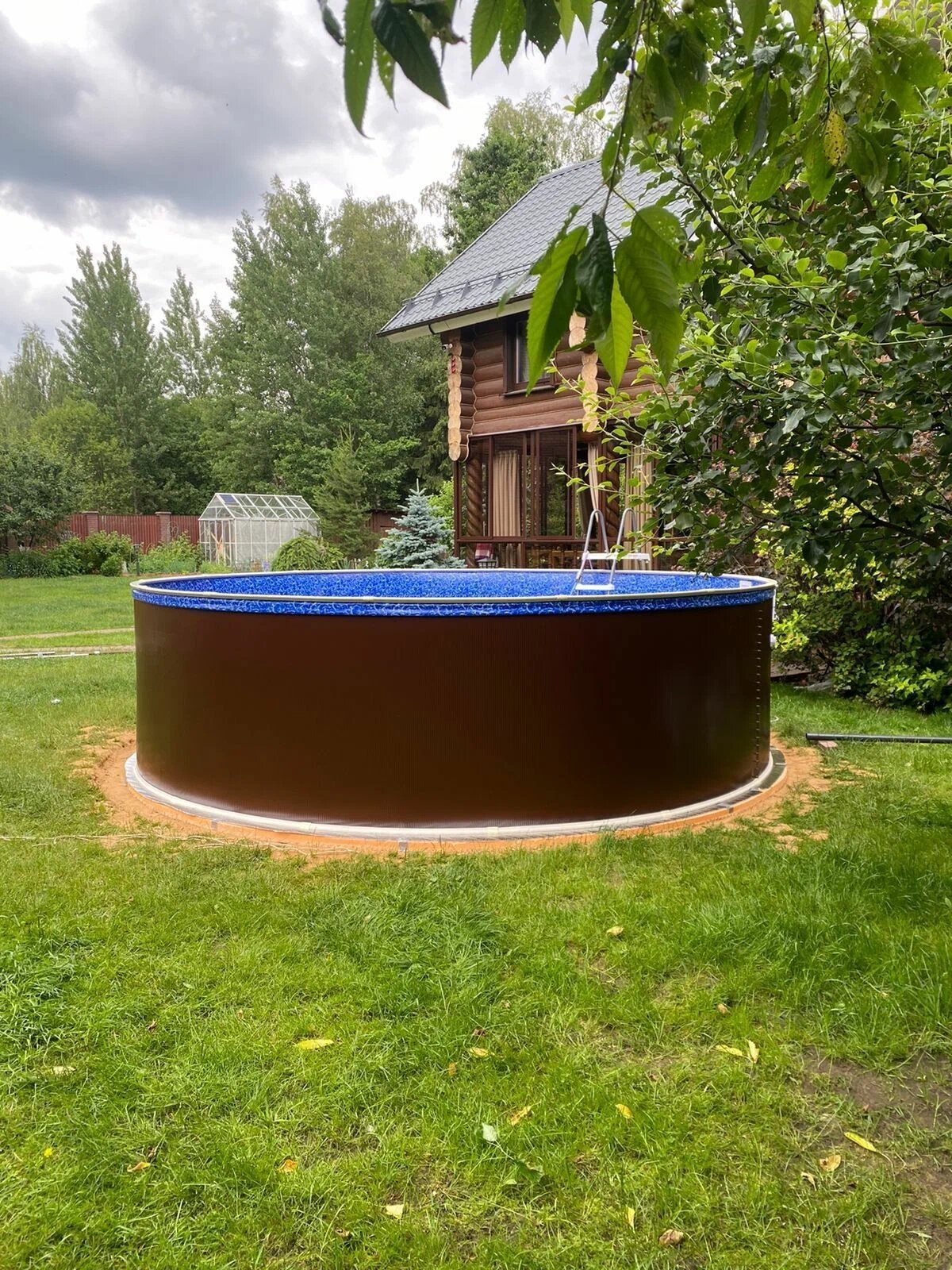 Бассейн каркасный Лагуна 3.5 х 1.25 м (dark chocolate RAL 8017)/35011