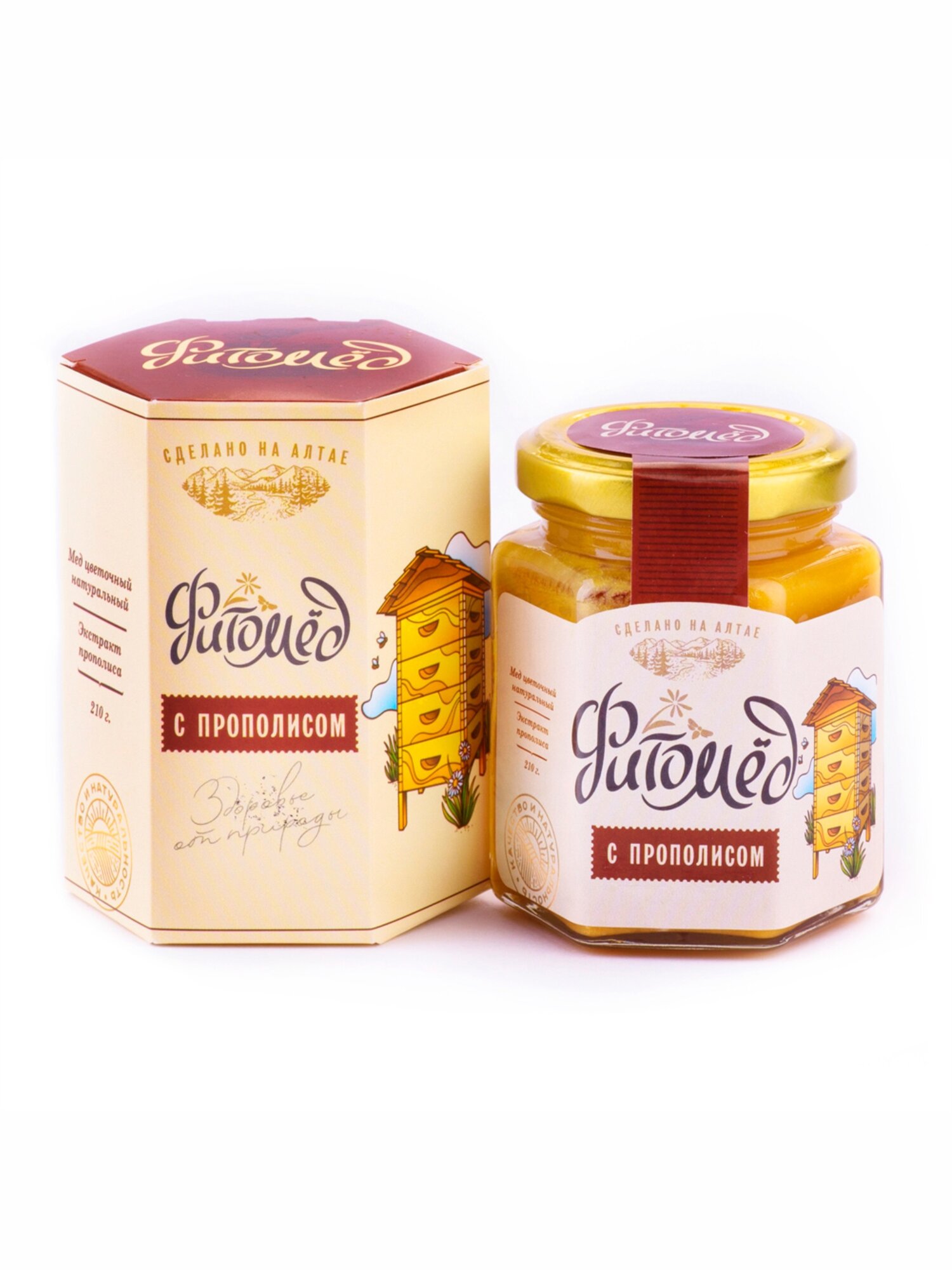 Фитомёд с прополисом для противовирусного и противовоспалительного действия от бренда "Пчела и человек", 230 грамм
